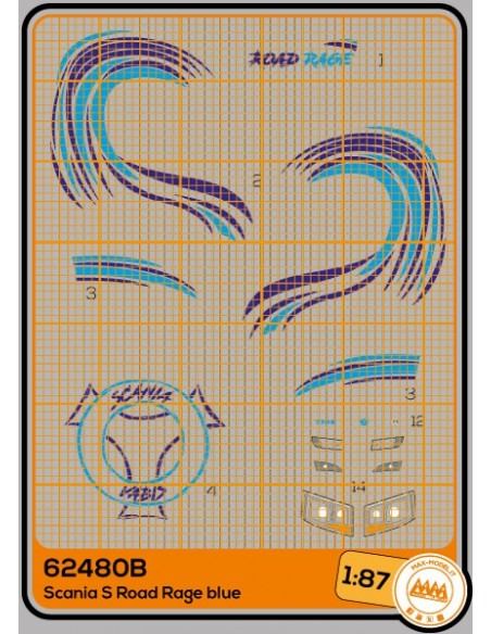 Scania S Road Rage Blue - M62480B - Decals Scania S – Model Decals ...