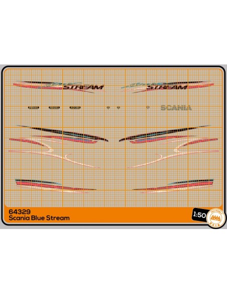 Scania R Blue Stream - M64329 - Decals Scania – Model Decals – Max Model