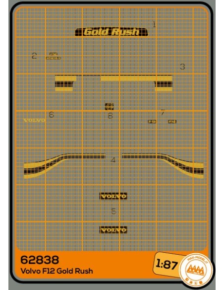 Volvo F12 Gold Rush - M62838 - Decals Volvo F10 - F12 – Model Decals ...